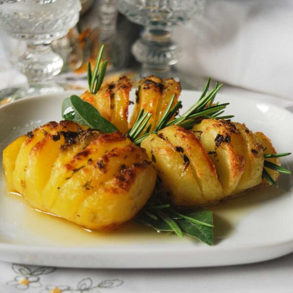 Potato Fans with Herb Butter (Italian Recipe) - Recipes from Italy