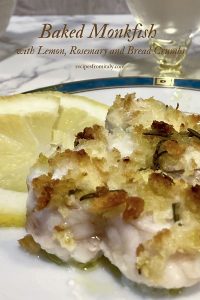 Baked Monkfish with Lemon, Rosemary and Breadcrumbs