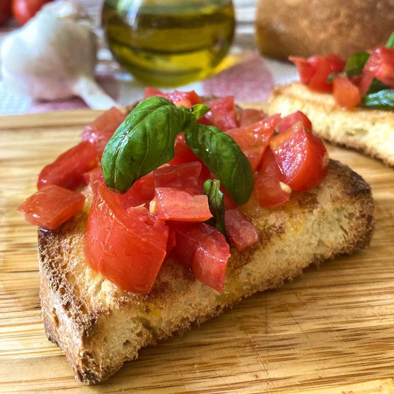 Classic Bruschetta with Tomato and Basil - Recipes from Italy