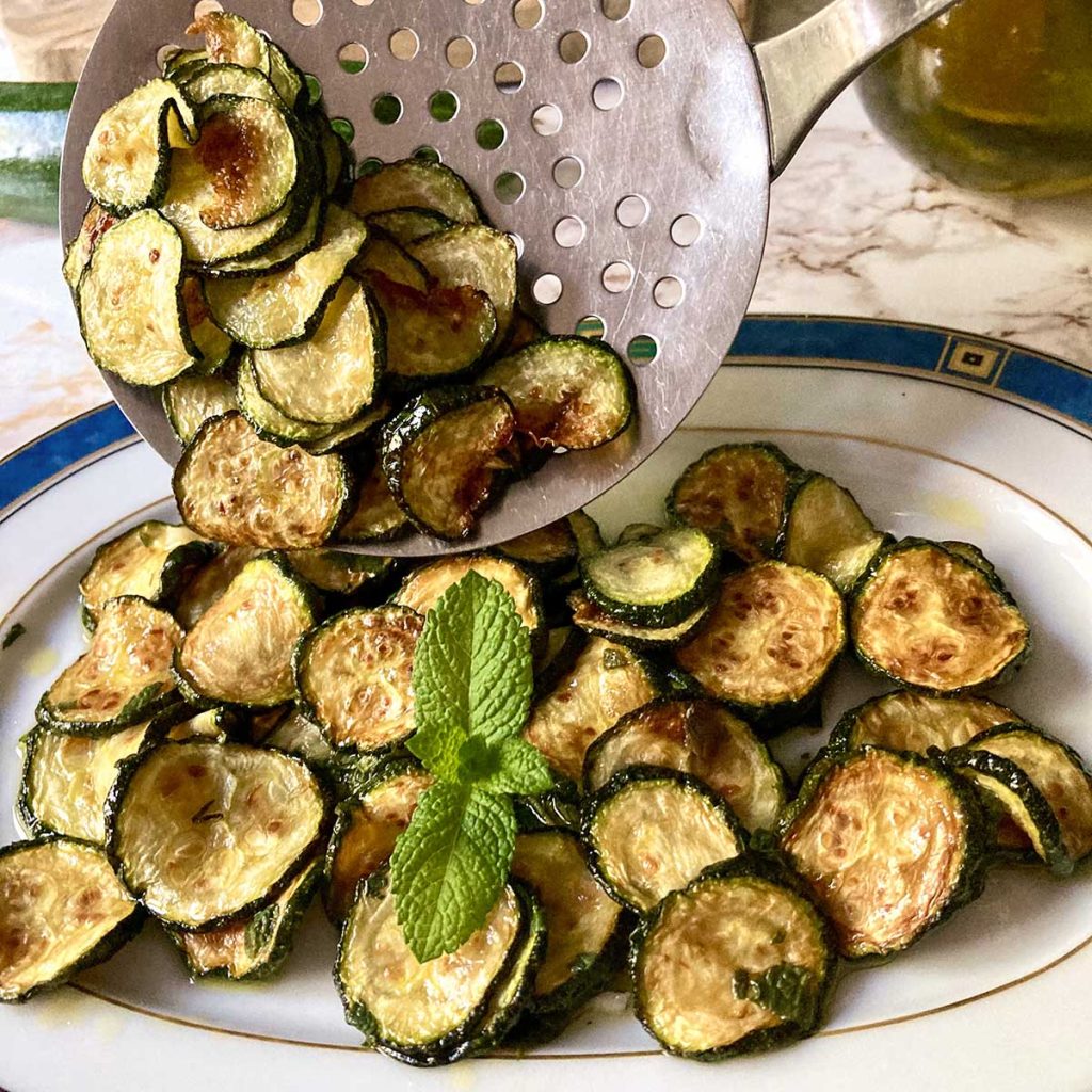 Zucchine alla Scapece (Fried Zucchini with Mint and Vinegar)