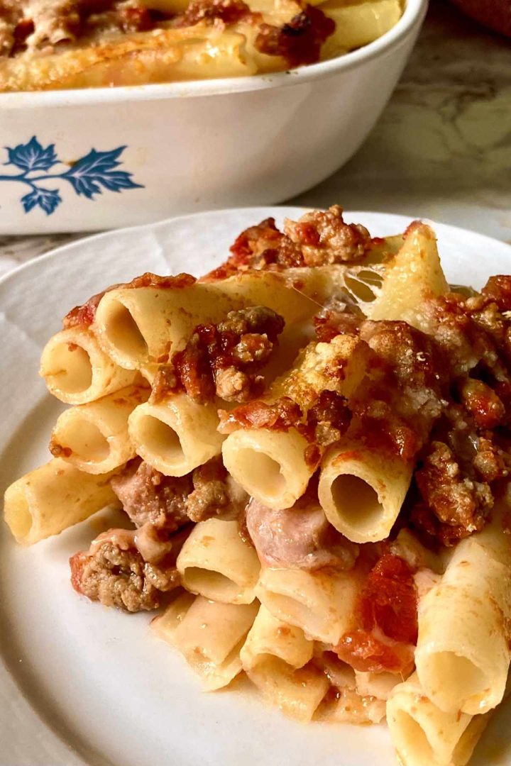 Authentic Baked Ziti with Meat Sauce - Recipes from Italy