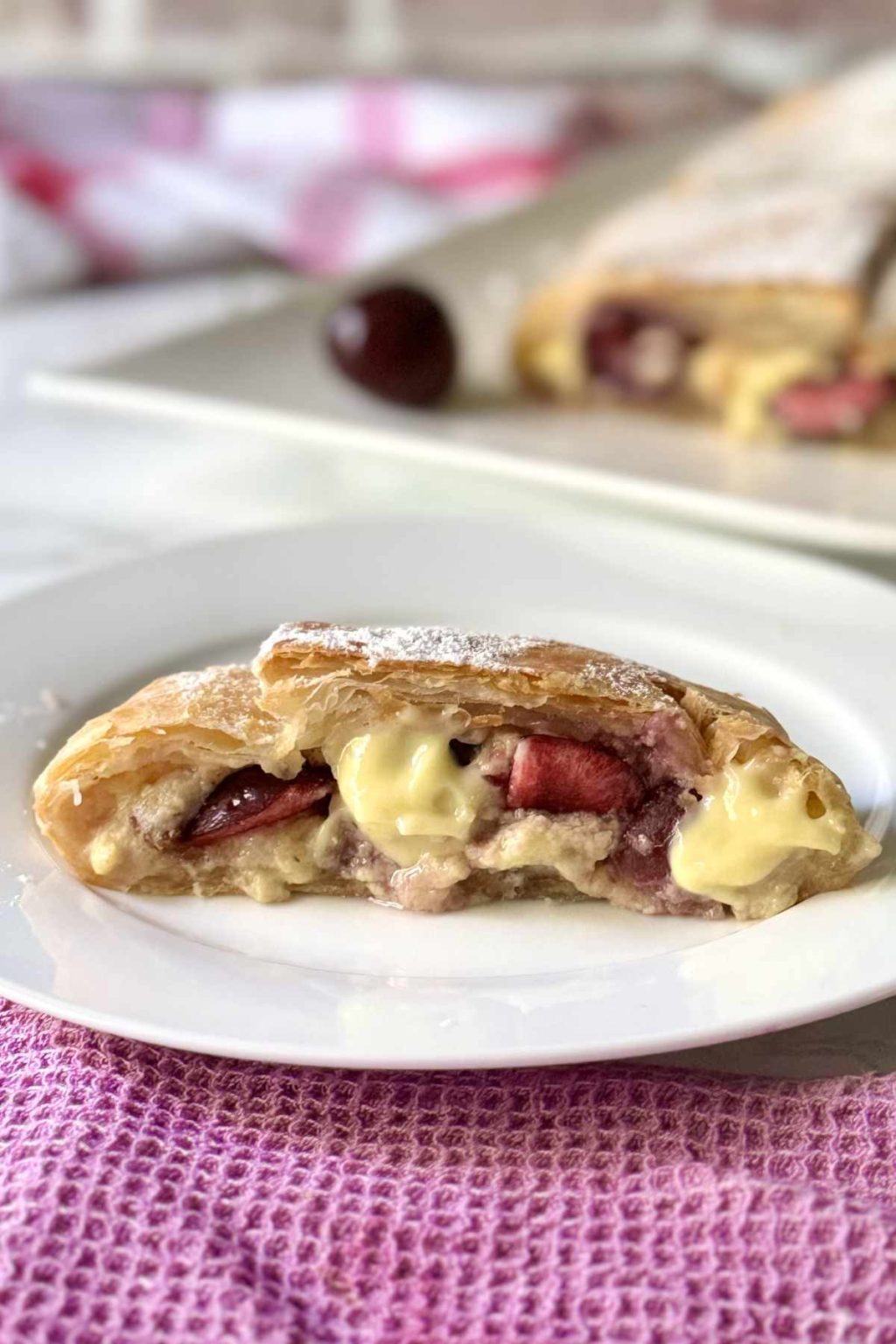 Italian Cherry and Pastry Cream Strudel Recipe - Recipes from Italy
