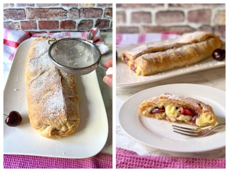 Italian Cherry and Pastry Cream Strudel Recipe - Recipes from Italy