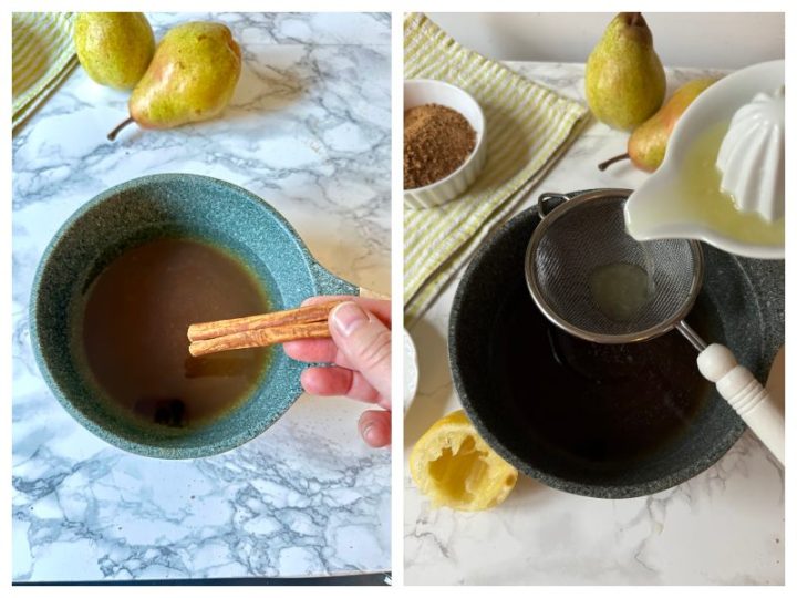 Delicious Chocolate Poached Pears with a Rich Sauce - Recipes from Italy