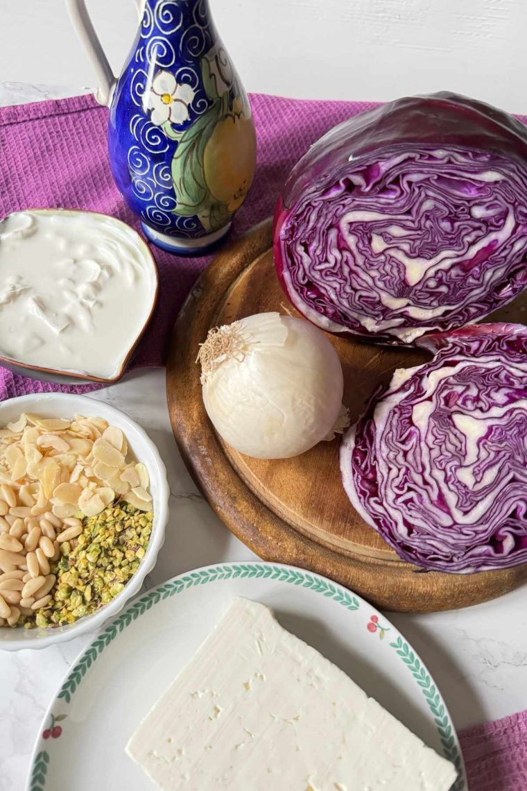Creamy Red Cabbage Soup with Ricotta Salata and Nuts - Recipes from Italy