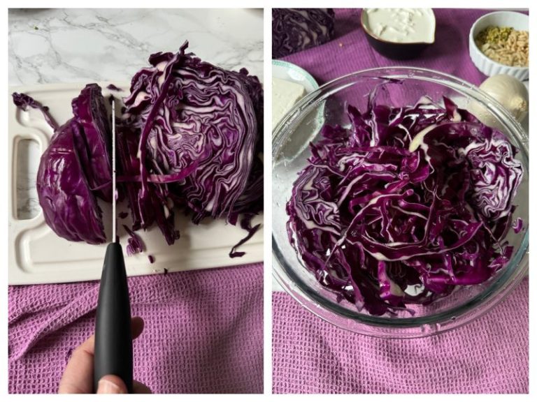 Creamy Red Cabbage Soup with Ricotta Salata and Nuts - Recipes from Italy