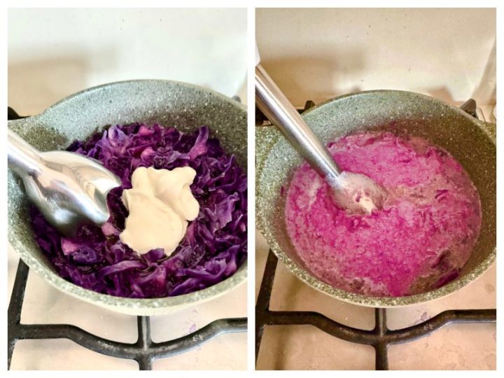 Creamy Red Cabbage Soup with Ricotta Salata and Nuts - Recipes from Italy