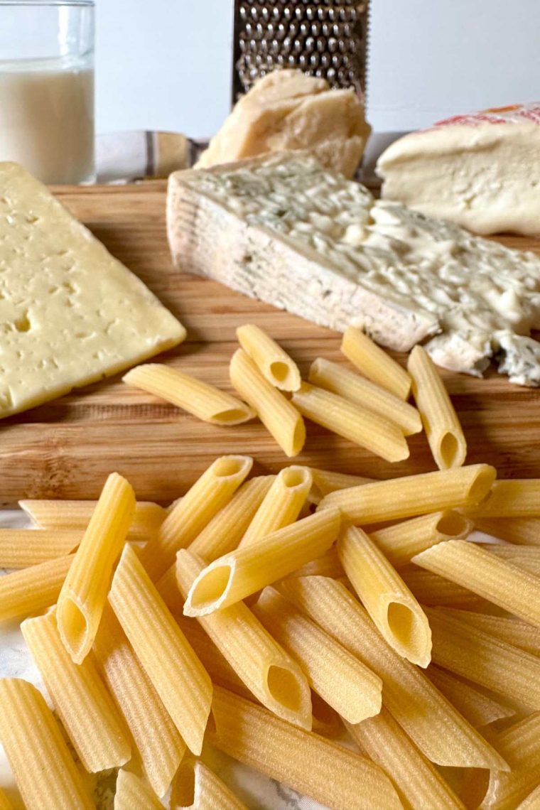 Pasta ai Quattro Formaggi (Four Cheese Pasta Recipe) - Recipes from Italy