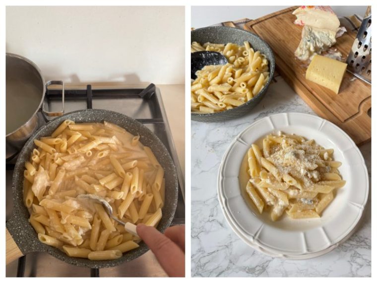 Pasta ai Quattro Formaggi (Four Cheese Pasta Recipe) - Recipes from Italy