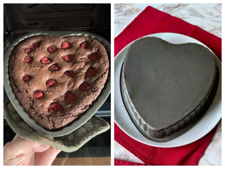 Easy Chocolate Raspberry Heart Cake - Recipes from Italy