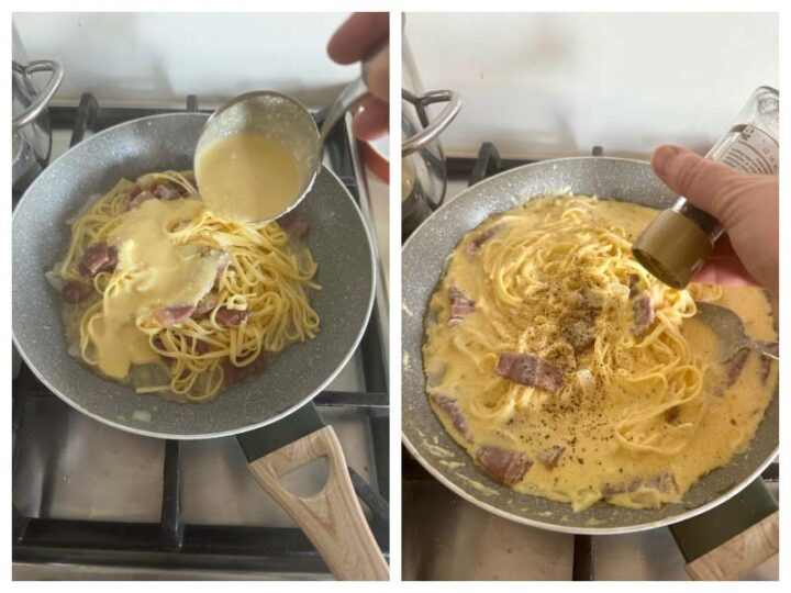 Fettuccine alla Papalina (Ham and Cream Carbonara) - Recipes from Italy