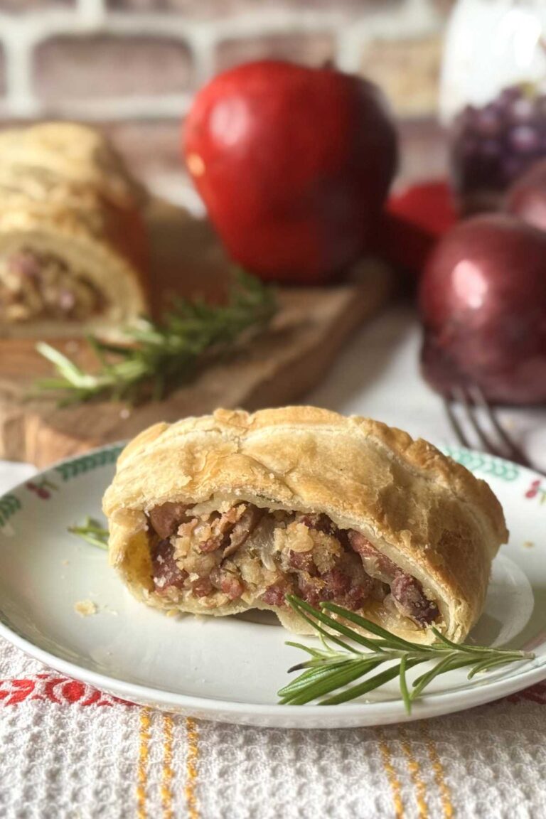 Savory Apple Strudel with Speck and Onions - Recipes from Italy
