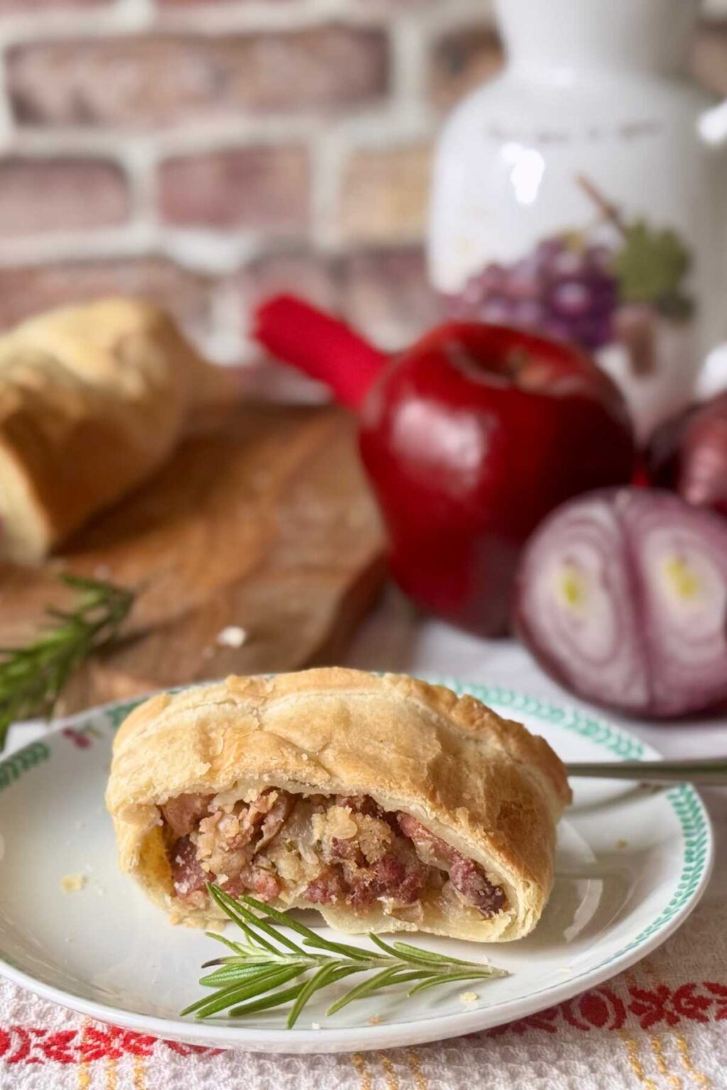 Savory Apple Strudel with Speck and Onions - Recipes from Italy