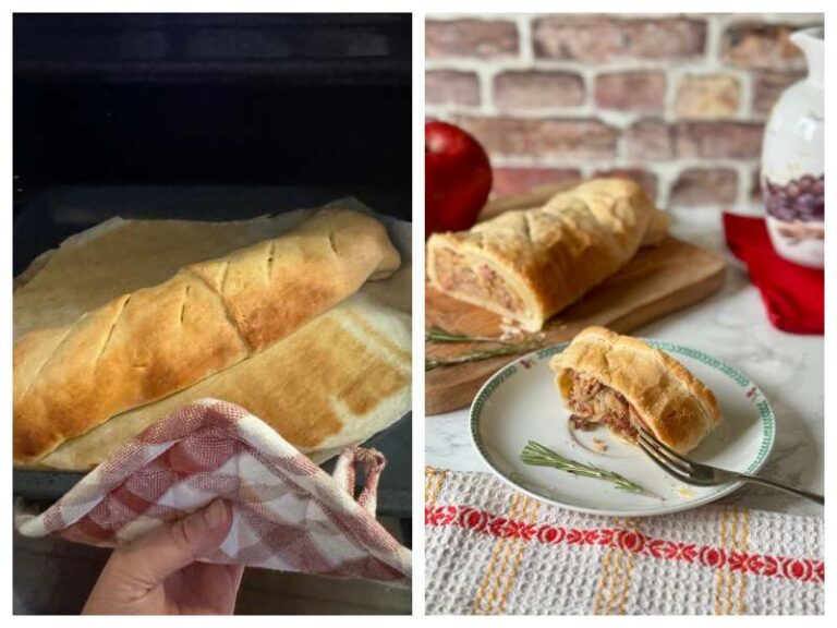 Savory Apple Strudel with Speck and Onions - Recipes from Italy