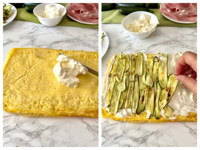 Frittata Roll with Ham, Zucchini and Robiola - Recipes from Italy