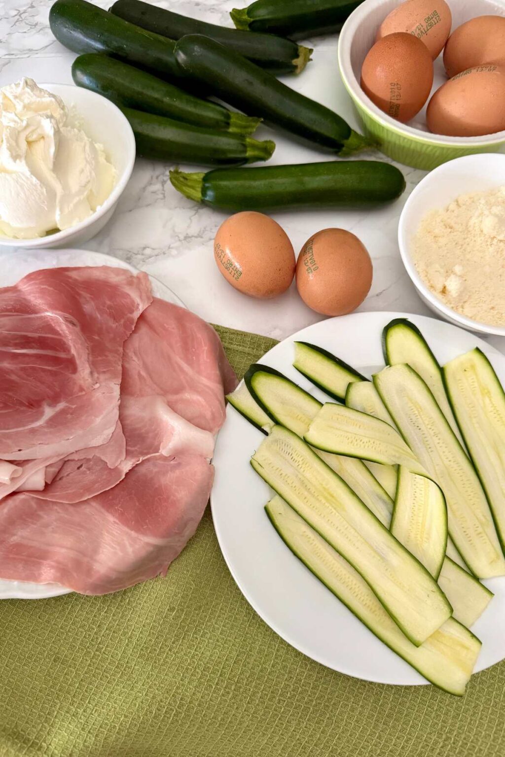 Frittata Roll with Ham, Zucchini and Robiola - Recipes from Italy