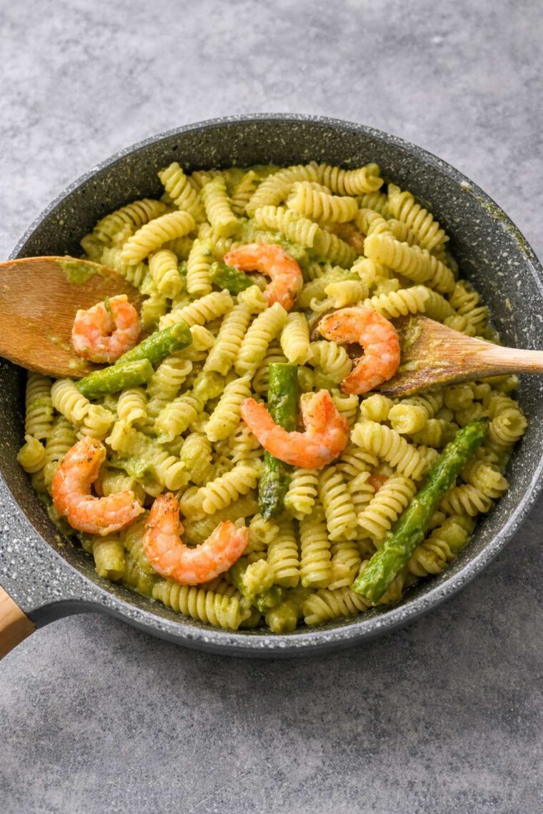 Shrimp and Asparagus Pasta Recipe (Italian Fusilli with Shrimp ...