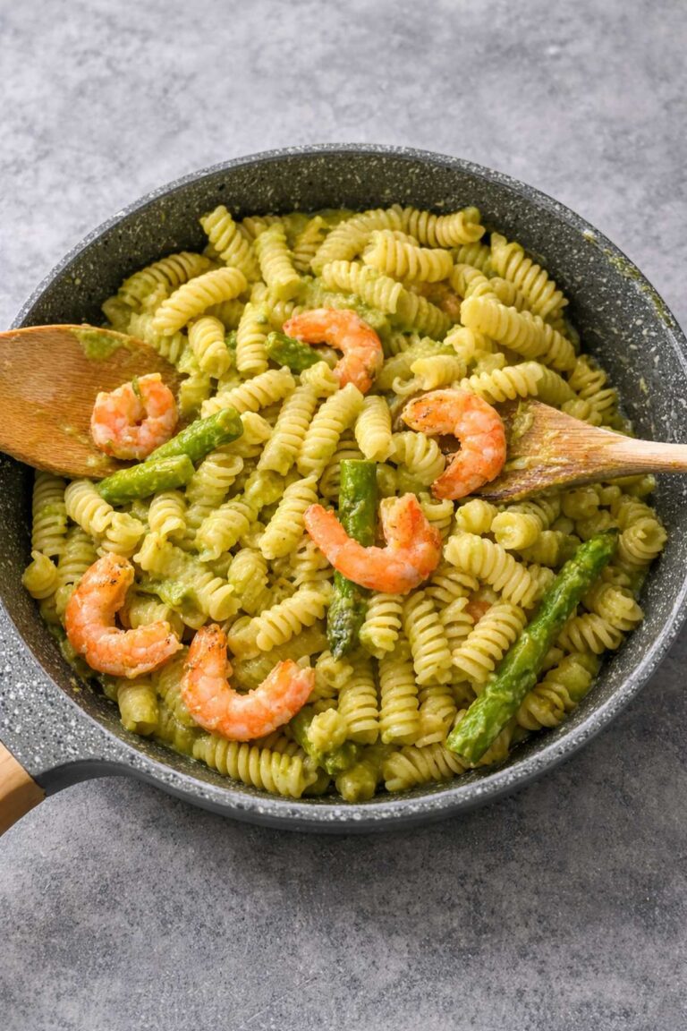 Shrimp and Asparagus Pasta Recipe (Italian Fusilli with Shrimp ...